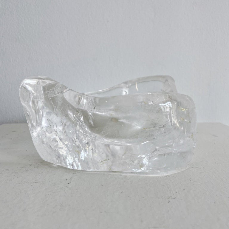 1980s Karl Springer Rock Crystal Glass Modern Catch-All Bowl Dish at ...