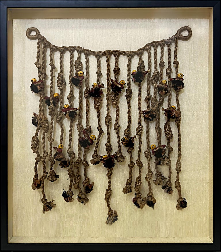 1980s Knotted Cord Textile Art, Decorative Figures, Sheila Hicks Style ...