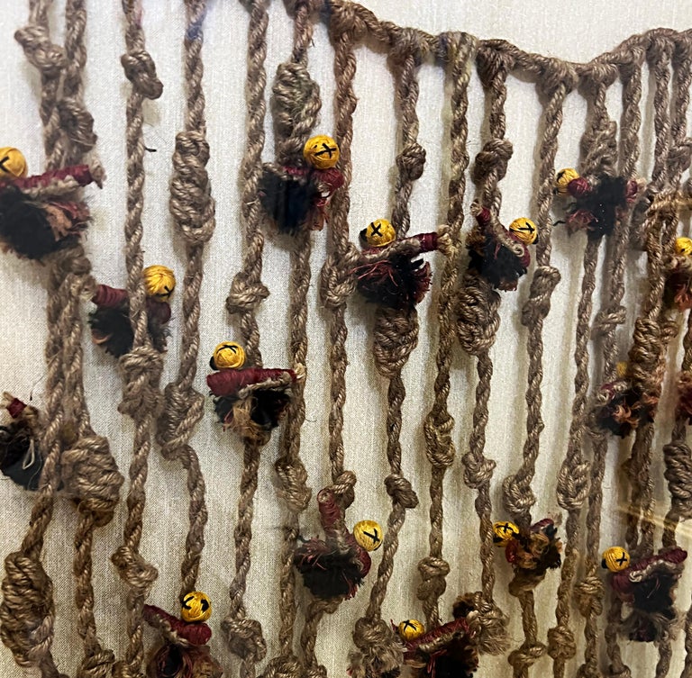 1980s Knotted Cord Textile Art, Decorative Figures, Sheila Hicks Style ...