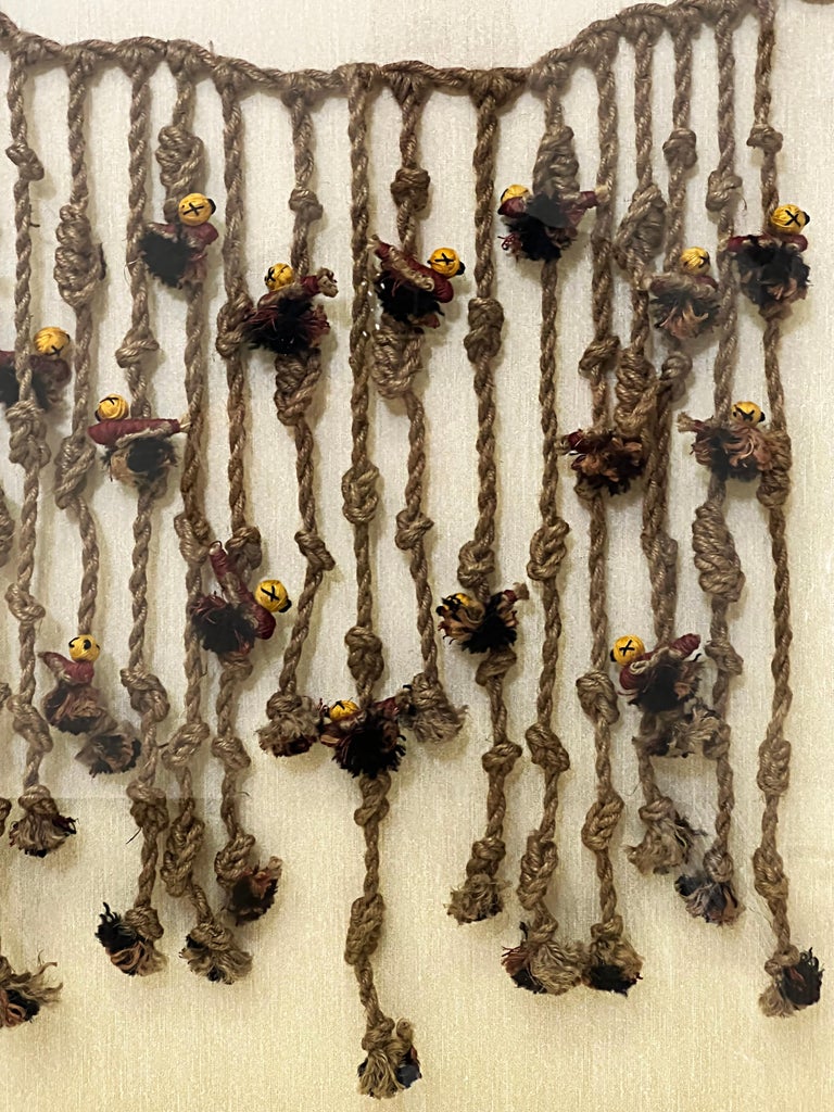 1980s Knotted Cord Textile Art, Decorative Figures, Sheila Hicks Style ...