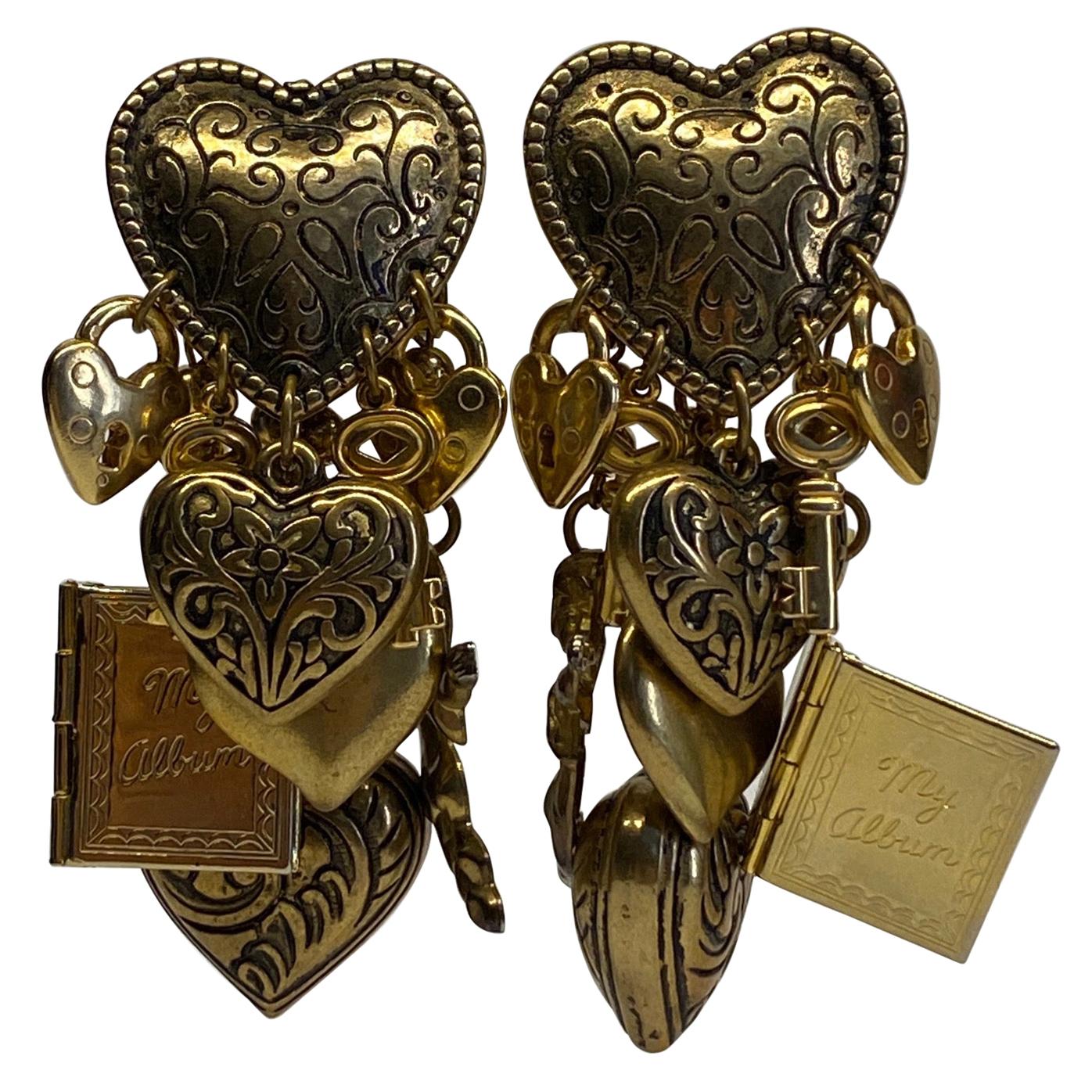 Lanvin Heart and Clover Earrings For Sale at 1stDibs
