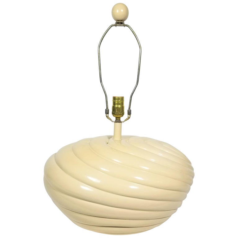 1980s Large Off White Shell Inspired Sculptural Table Lamp at 1stDibs