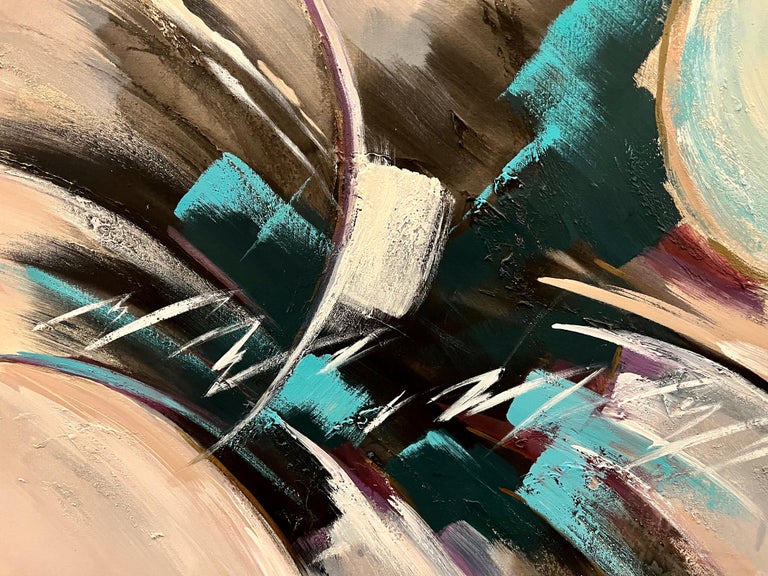 1980's Large Postmodern Acrylic Abstract Signed by California Artist ...