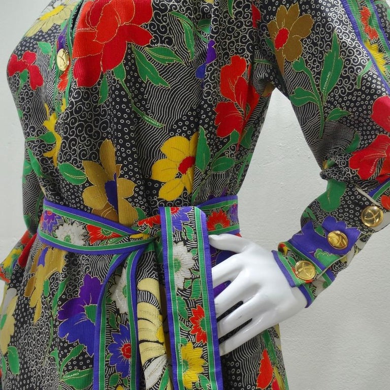 1980s Leonard Belted Tunic Dress For Sale at 1stDibs