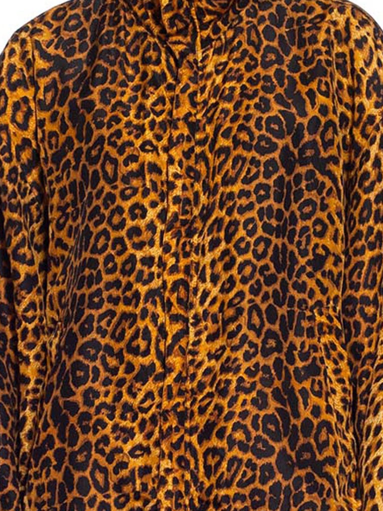 1980S Leopard Print Silk Jacket With Pockets For Sale at 1stDibs