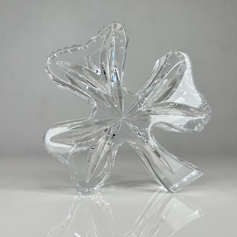 1980s Lovely Waterford Crystal Glass Lucky Irish Shamrock Paperweight ...