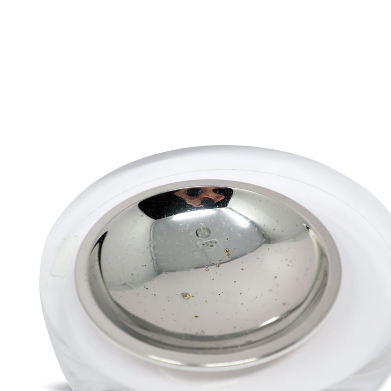 1980s Lucite and Chrome Dish by Felice Antonio Botta For Sale at 1stDibs
