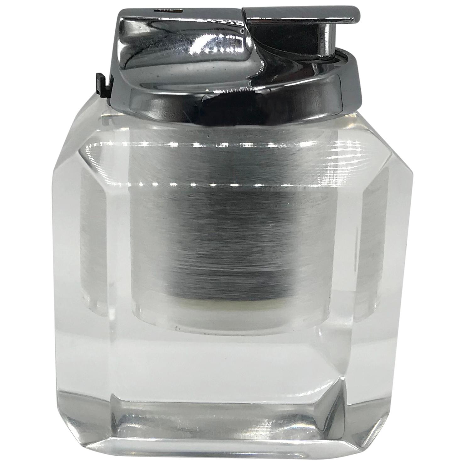 1980s Lucite and Chrome Tabletop Lighter For Sale at 1stDibs | 1980s ...