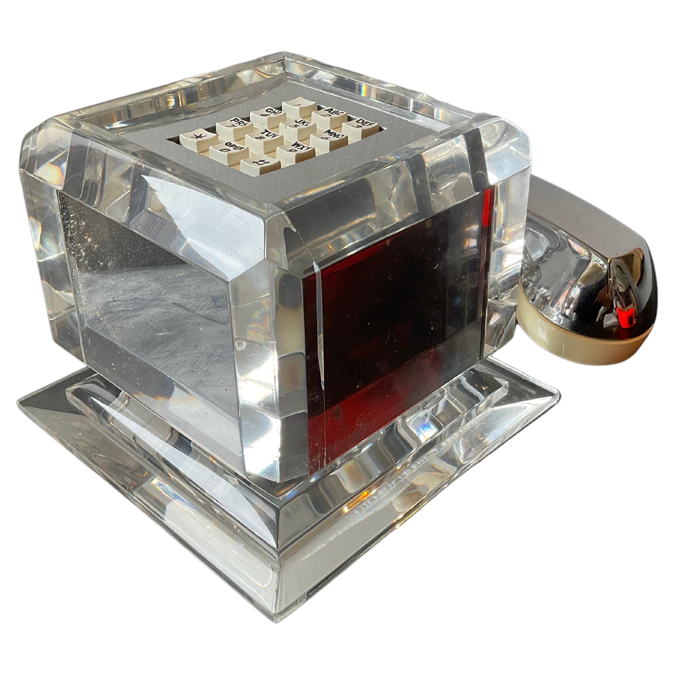 1980s Lucite Phone For Sale at 1stDibs