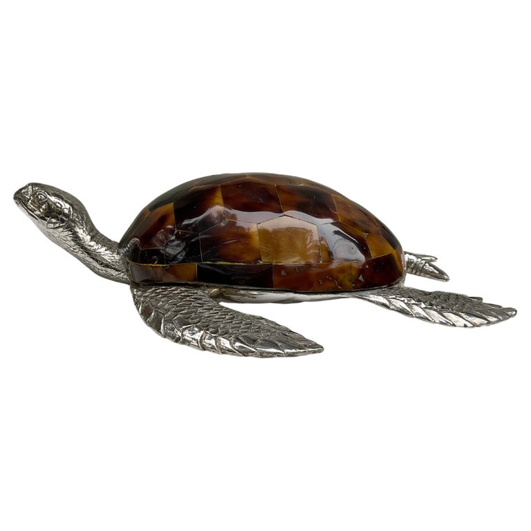 1980s Maitland Smith Turtle w/ Penshell For Sale at 1stDibs