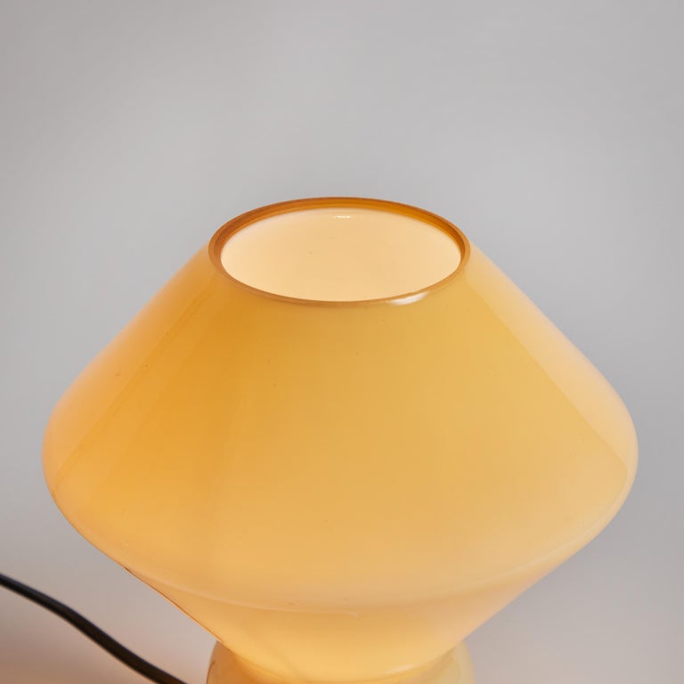 1980s Memphis Style 'Conica' Pale Yellow Glass Table Lamp for Artemide ...