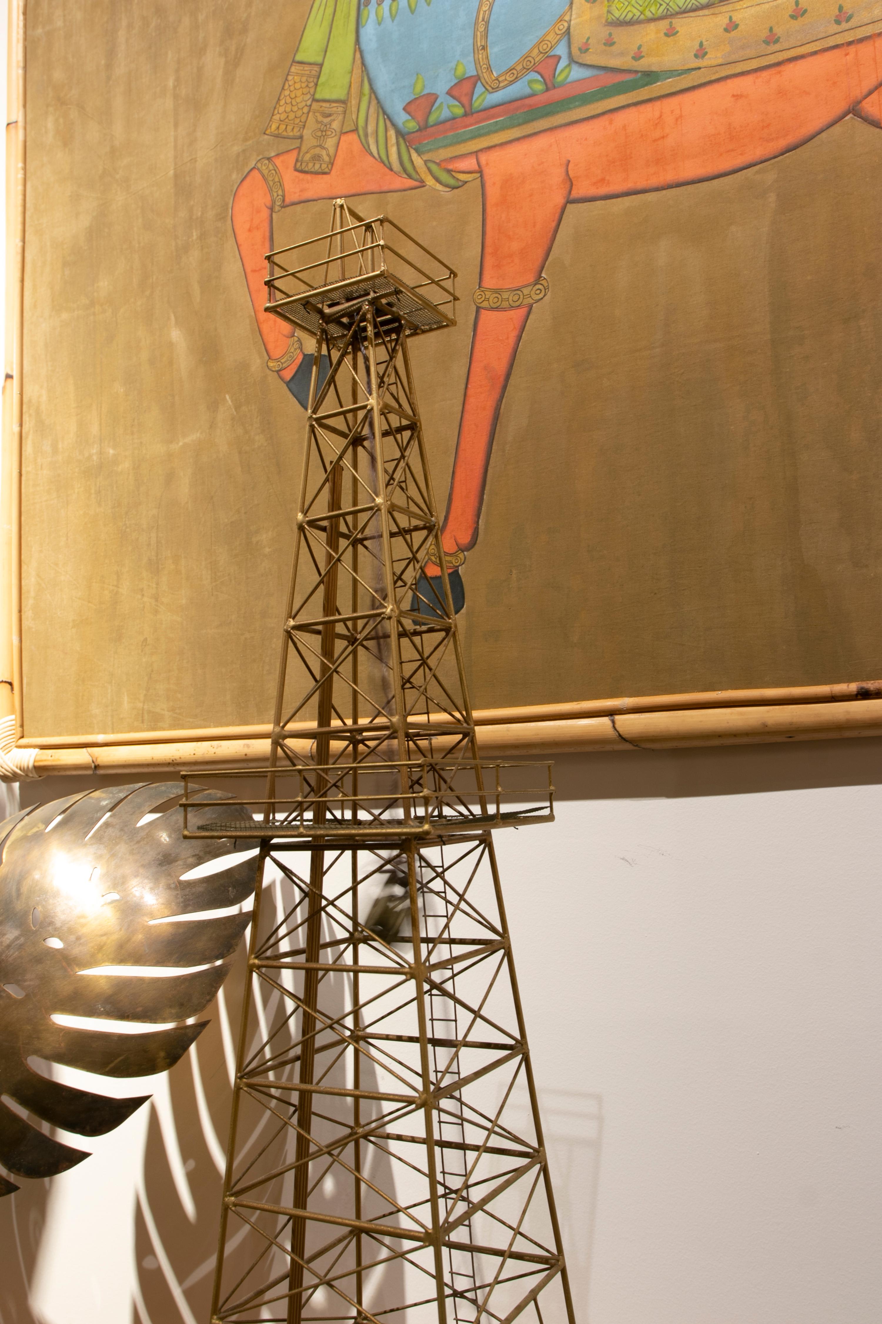 1980's Metal and Wood Model of an Oil Well with Motion at 1stDibs