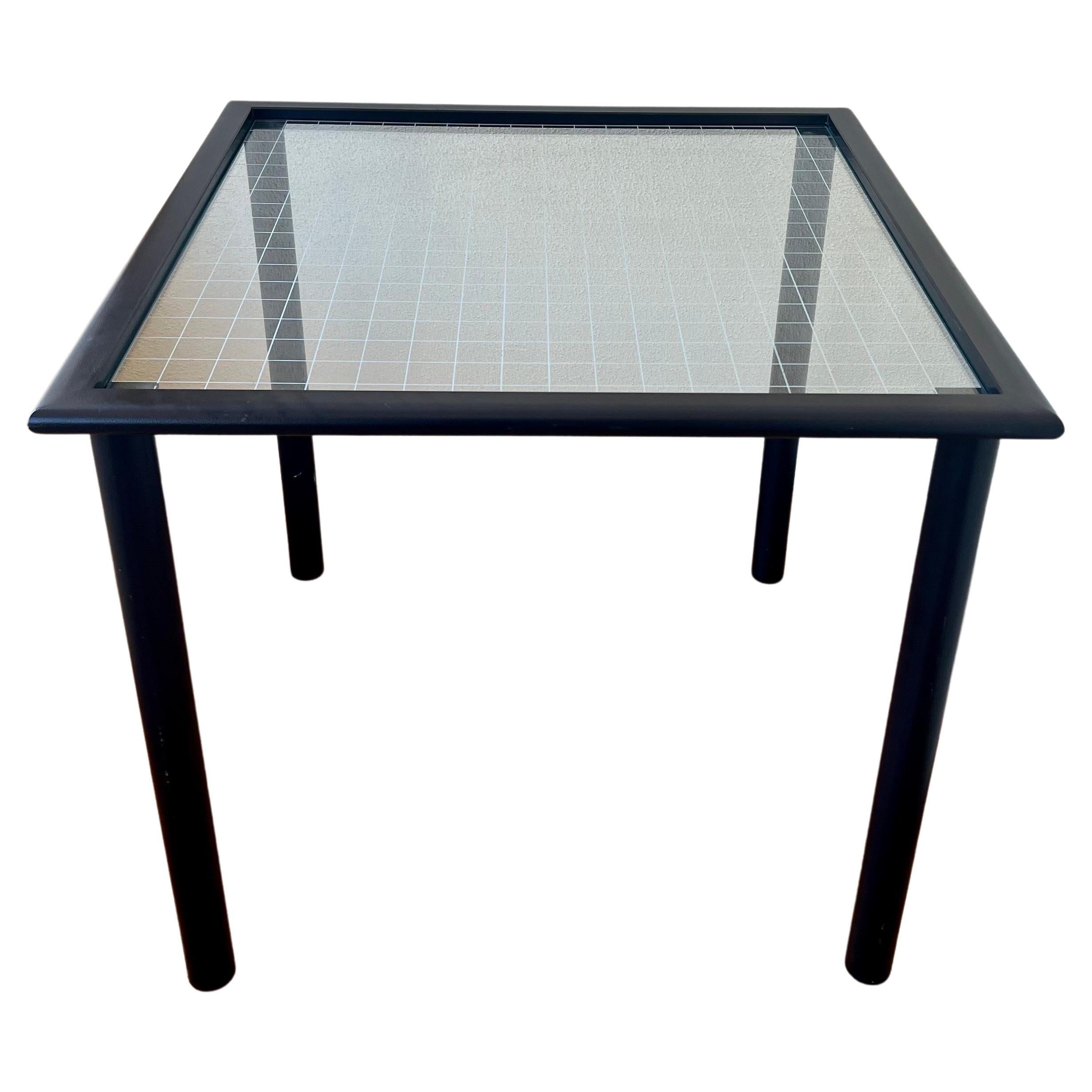 1980s Metal Frame and Gridded Glass Dining Table by Fly Line Italy at ...