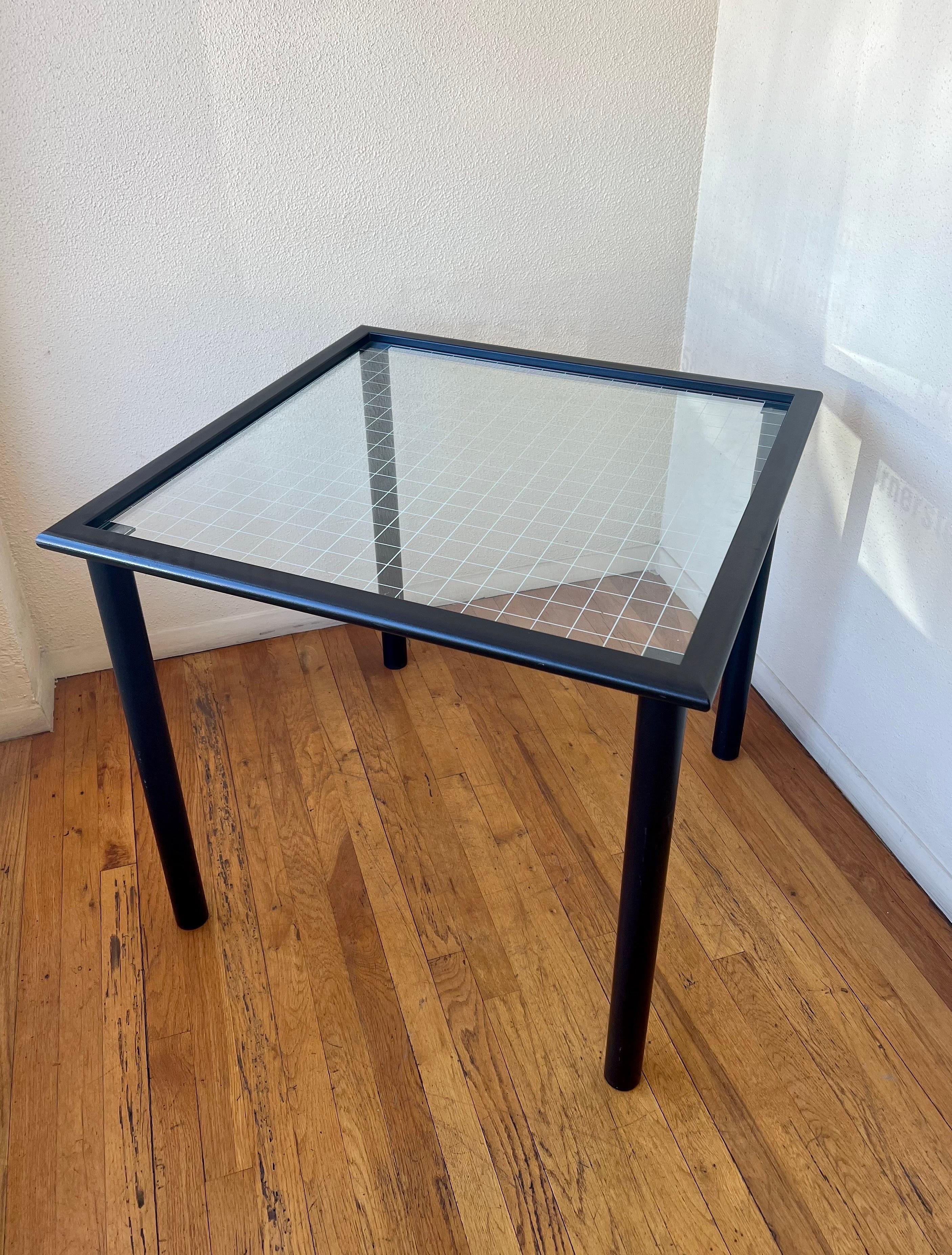 1980s Metal Frame and Gridded Glass Dining Table by Fly Line Italy at ...