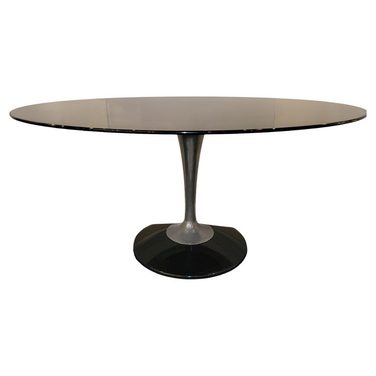 1980s Midcentury Glass and Metal Conference Table For Sale at 1stDibs