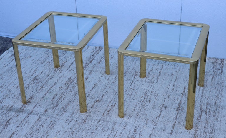 1980's Mid-Century Modern Italian Brass End Tables For Sale at 1stDibs