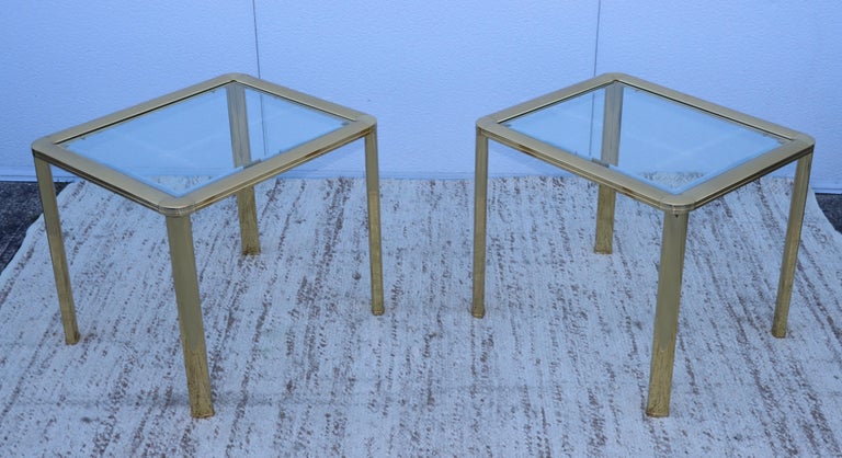 1980's Mid-Century Modern Italian Brass End Tables For Sale at 1stDibs