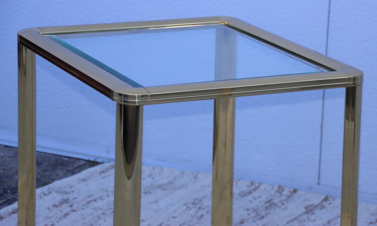 1980's Mid-Century Modern Italian Brass End Tables For Sale at 1stDibs