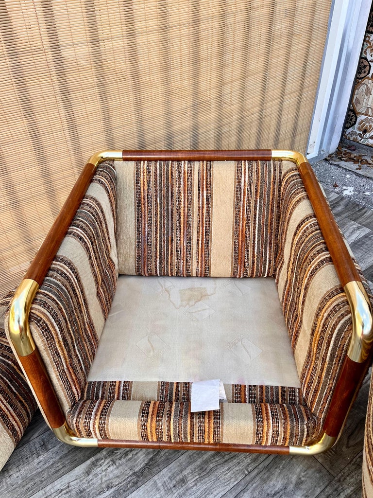 1980s Mid Century Modern Upholstered Cube Club Chair by Schweiger ...