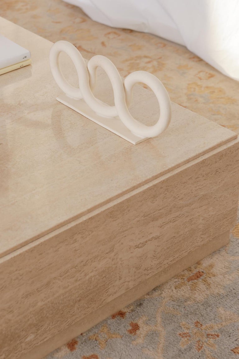 1980s Milo Baughman Style Travertine Plinth Low Coffee Table at 1stDibs ...