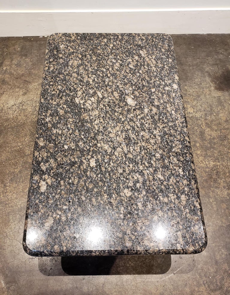 1980s Minimalist Geometric Italian Granite Coffee Table Black Tan Gray ...