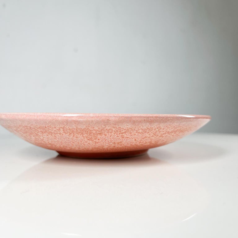 1980s Modern Abstract Pink Splatter Decorative Dish Stoneware Pottery ...