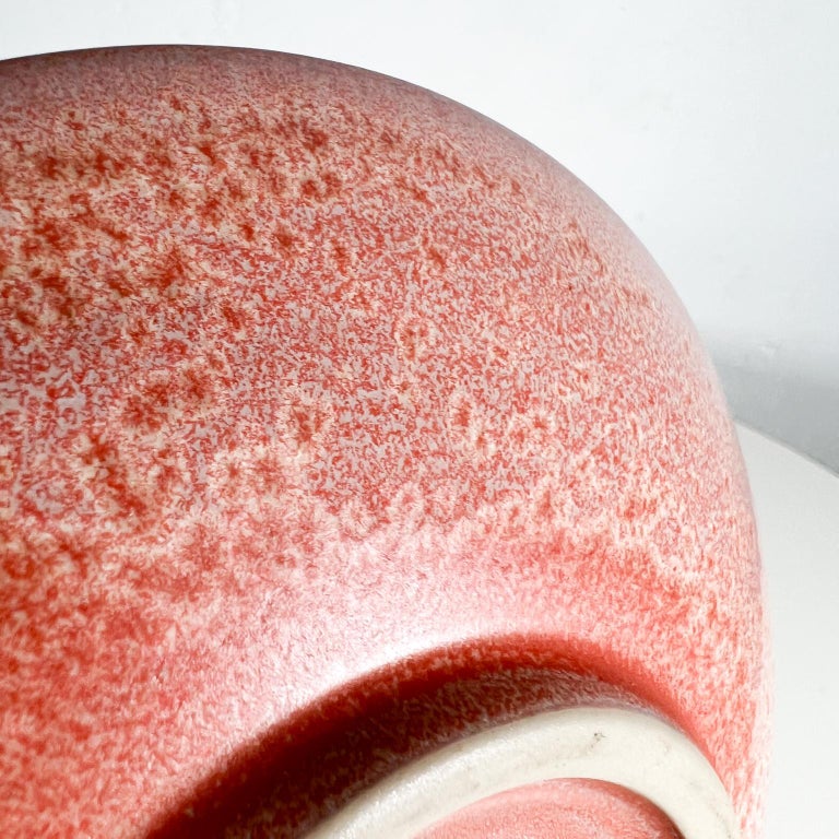 1980s Modern Abstract Pink Splatter Decorative Dish Stoneware Pottery ...