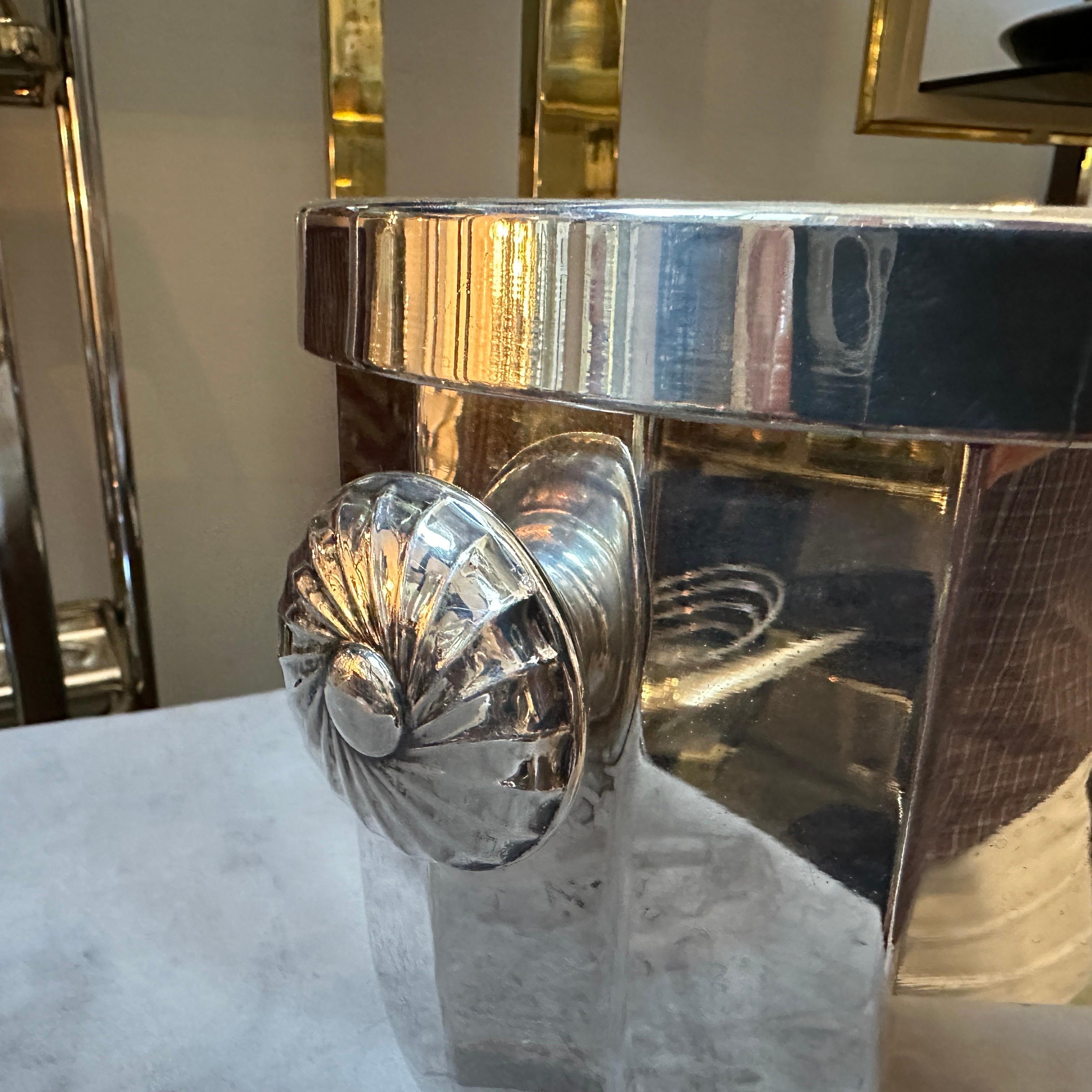 1980s Modern Silver Plated Italian Wine Cooler by Ricci Argenterie at ...