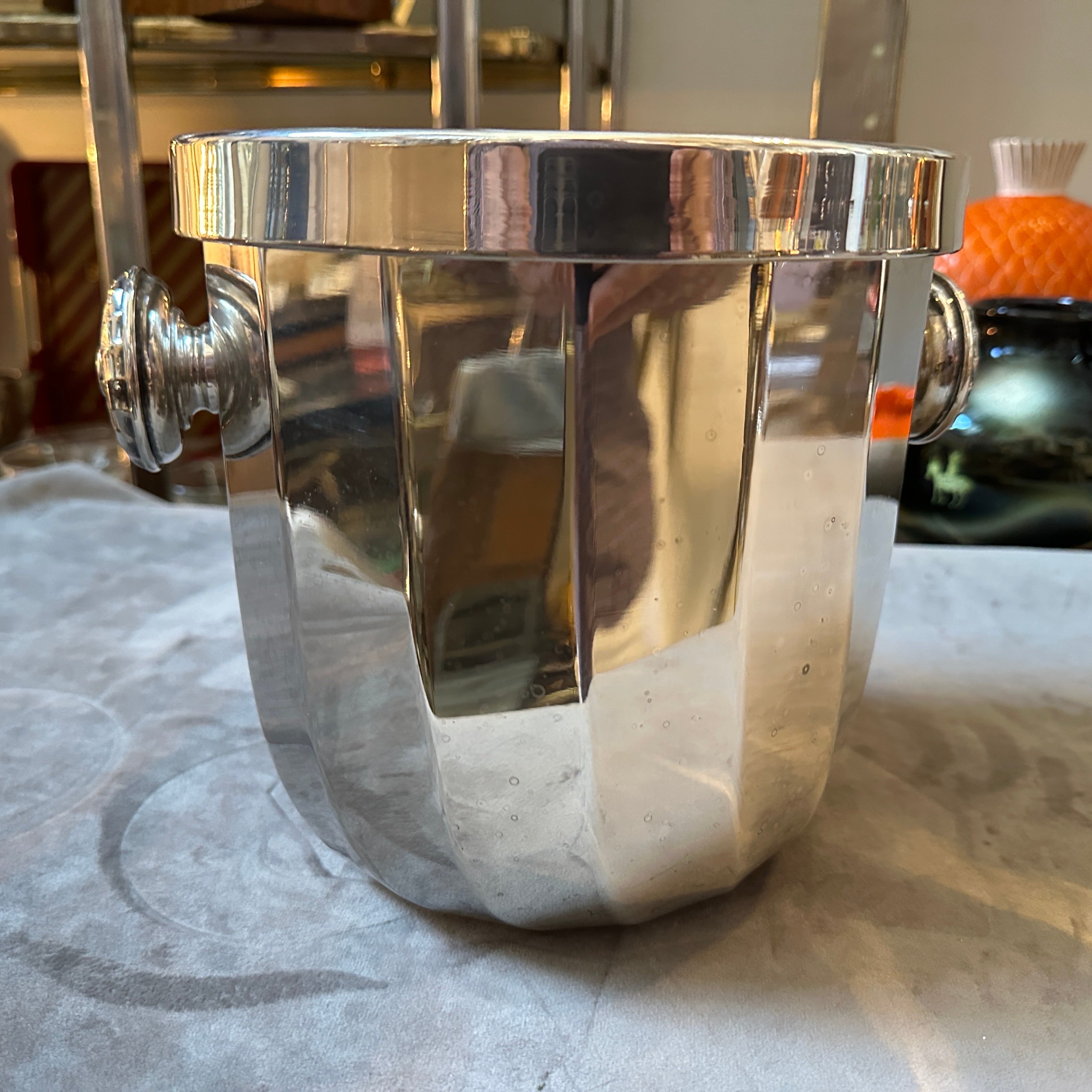 1980s Modern Silver Plated Italian Wine Cooler by Ricci Argenterie at ...