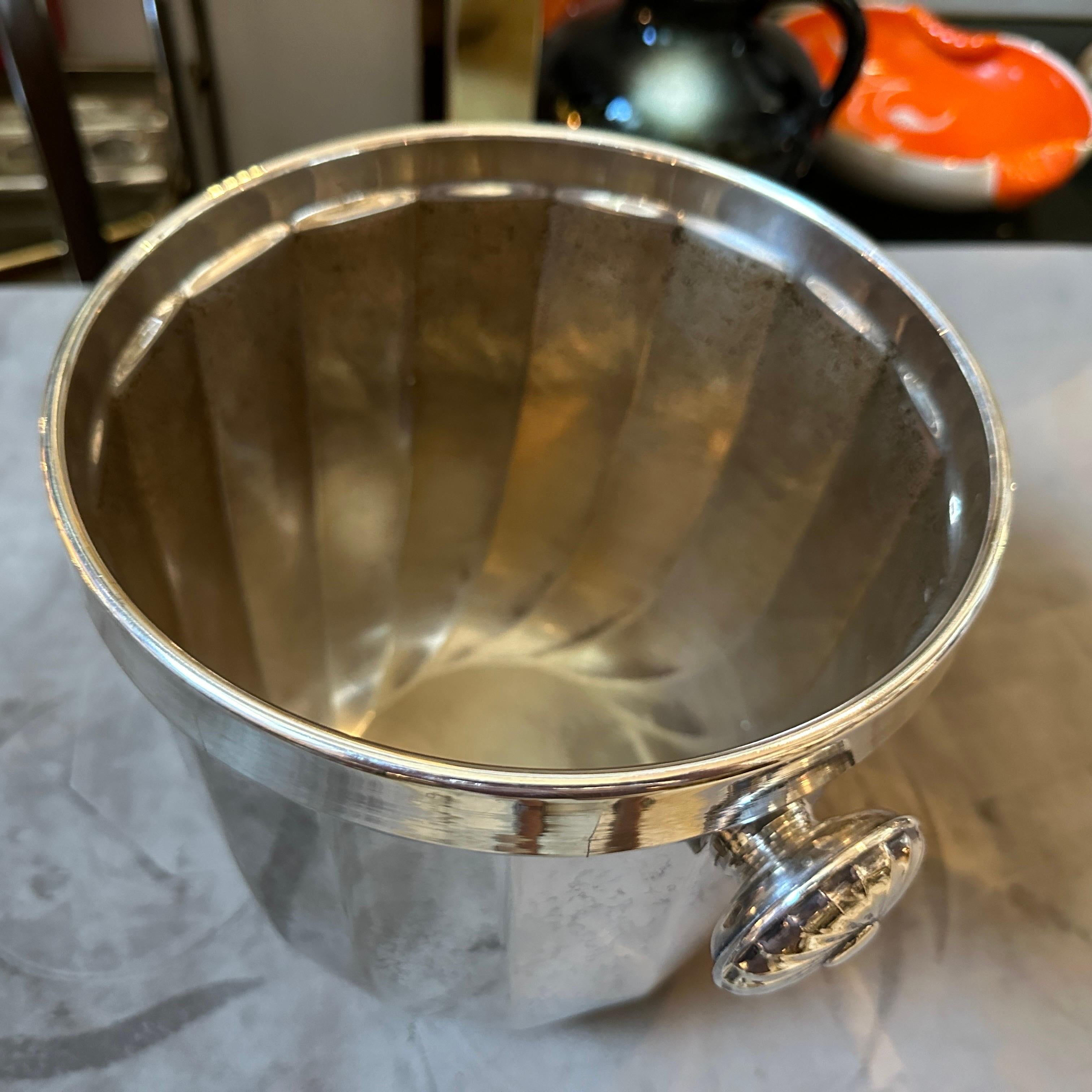 1980s Modern Silver Plated Italian Wine Cooler by Ricci Argenterie at ...