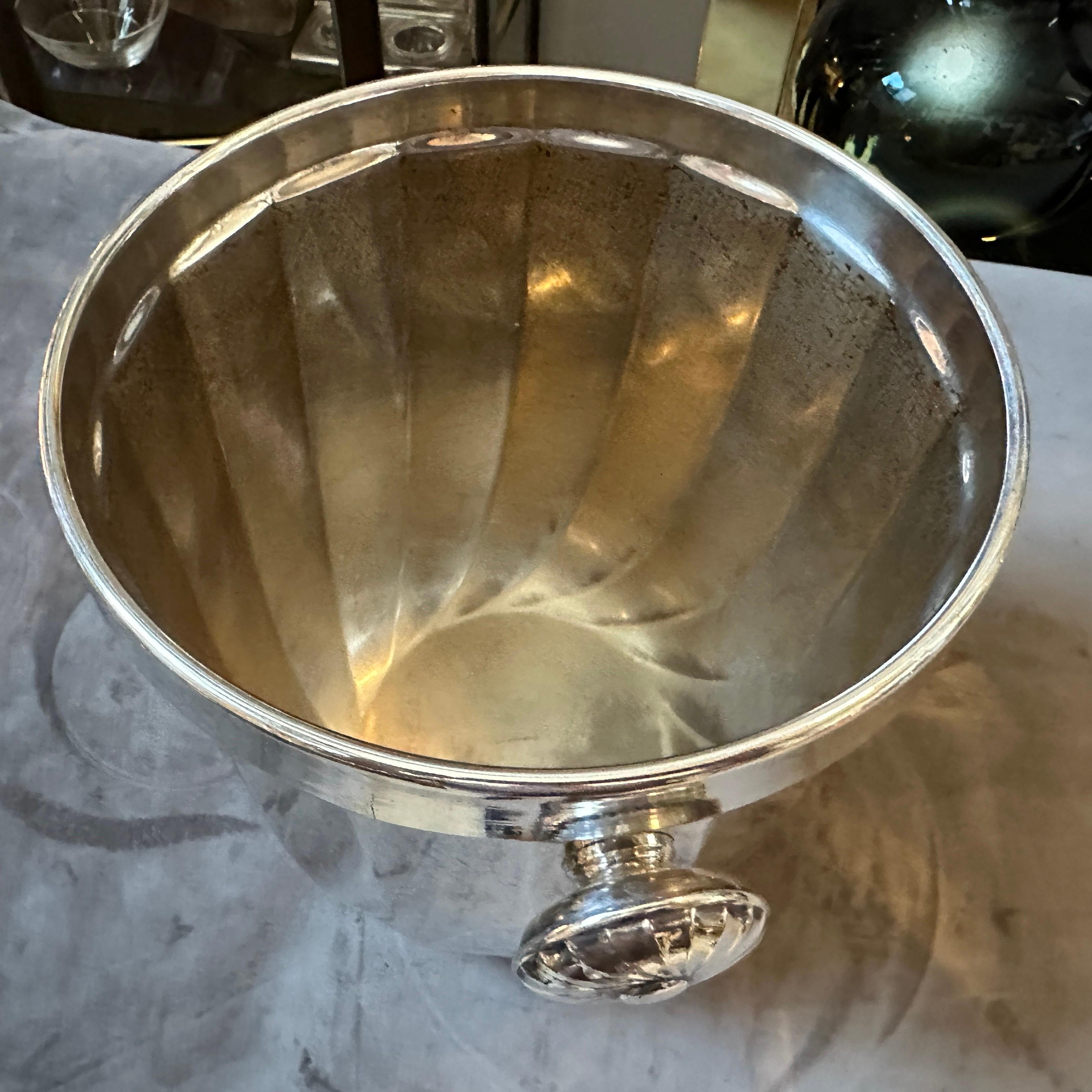 1980s Modern Silver Plated Italian Wine Cooler by Ricci Argenterie at ...