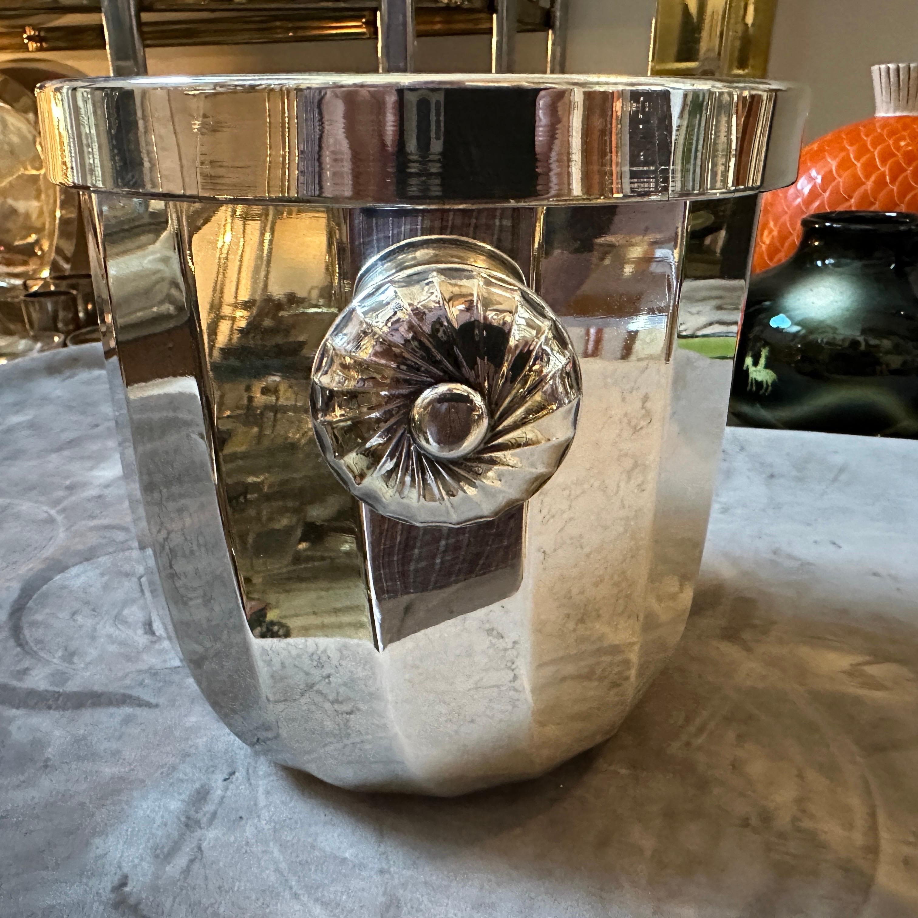 1980s Modern Silver Plated Italian Wine Cooler by Ricci Argenterie at ...
