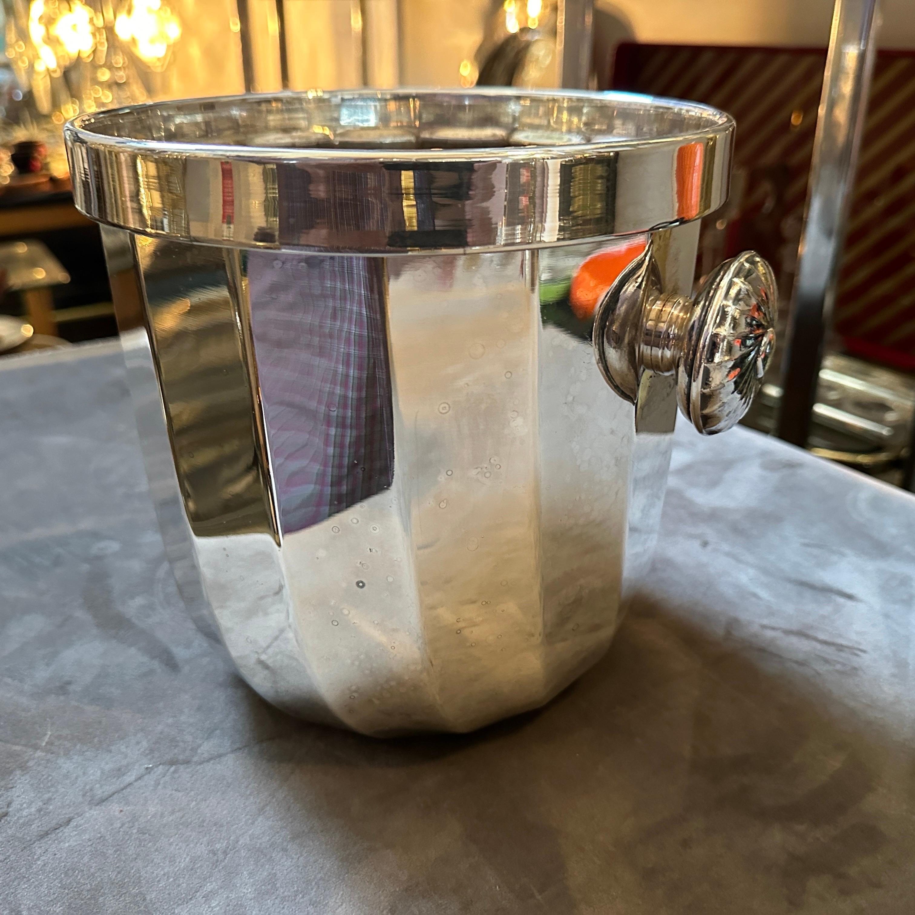 1980s Modern Silver Plated Italian Wine Cooler by Ricci Argenterie at ...