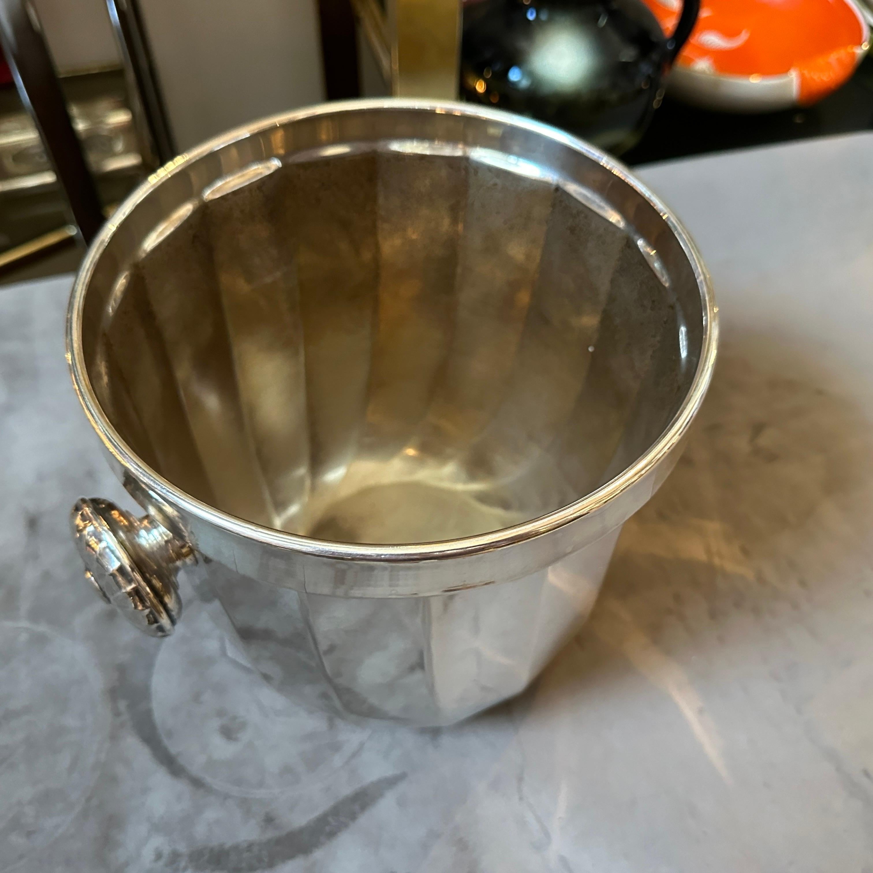 1980s Modern Silver Plated Italian Wine Cooler by Ricci Argenterie at ...