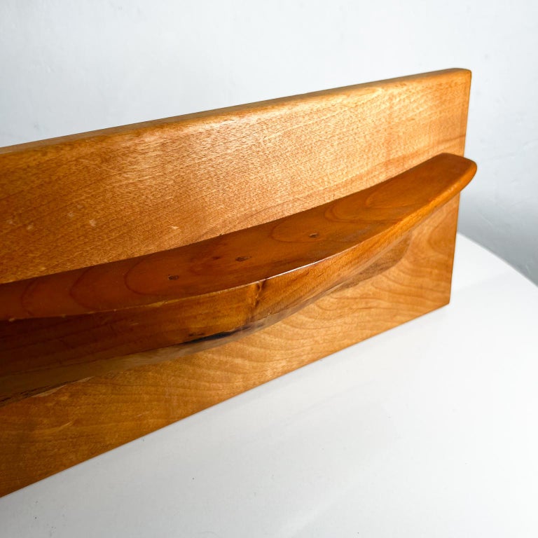 1980s Modernist Art Exotic Maple Wood Boat Sculpture For Sale at 1stDibs