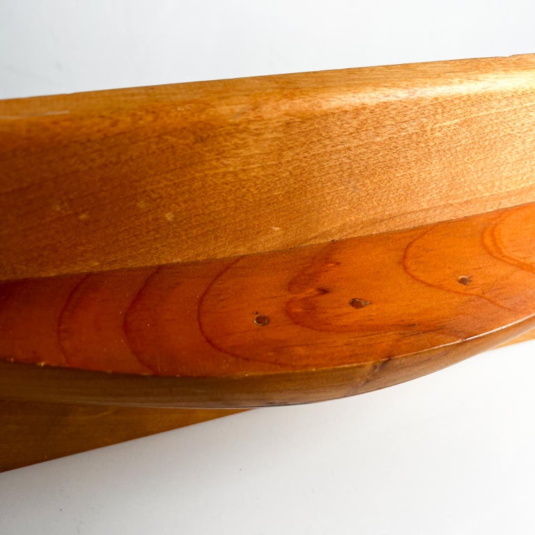 1980s Modernist Art Exotic Maple Wood Boat Sculpture For Sale at 1stDibs