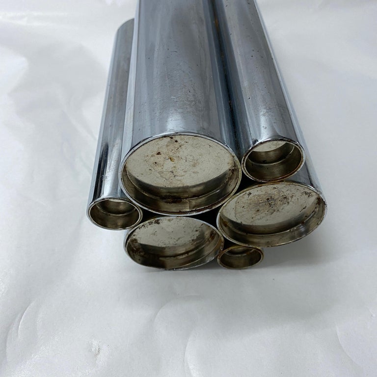 1980s Modernist Silver Plated Italian Multi Vase in the Manner of Giò ...