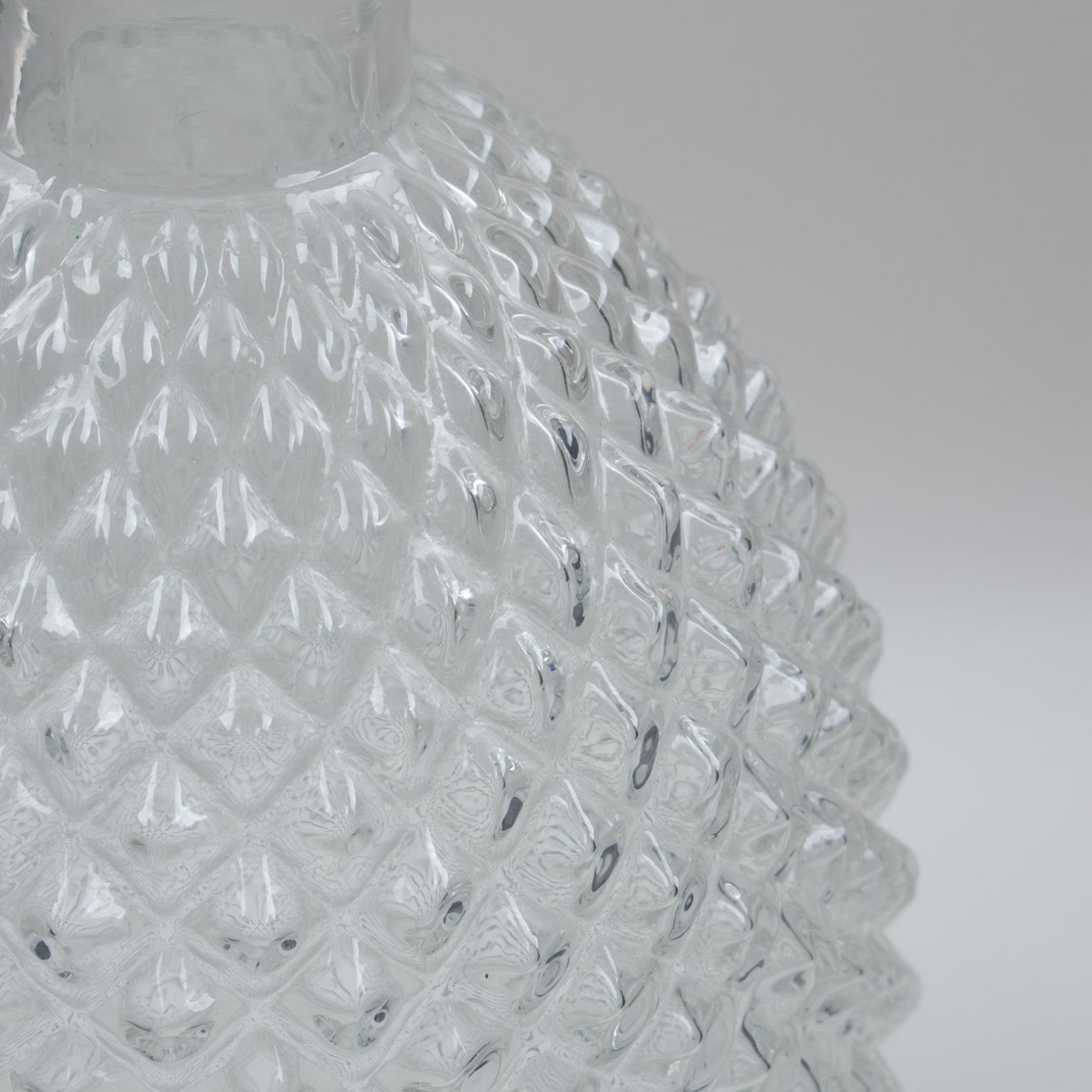 1980s Molded Glass Pineapple Barware Bottle or Decanter at 1stDibs