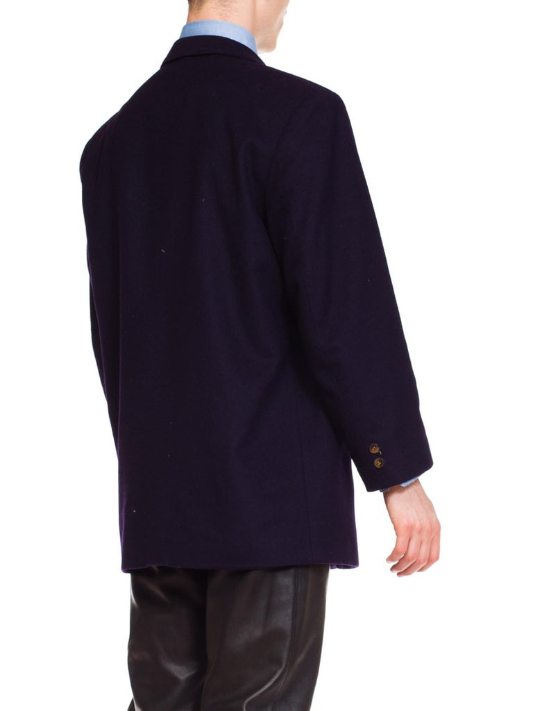 1980S ALESSANDRO Navy Blue Wool Men's New Wave Double Breasted Blazer ...