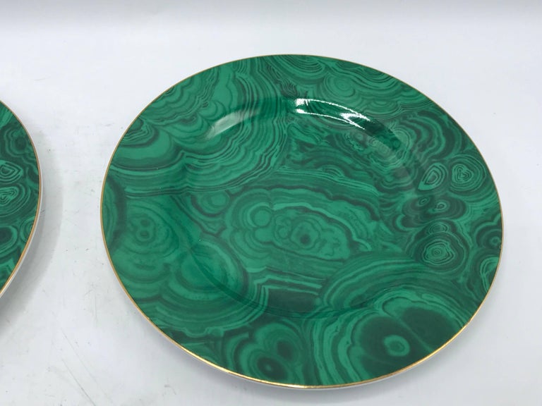 1980s Neiman Marcus Malachite Porcelain Dessert Plates, Set of Four at ...