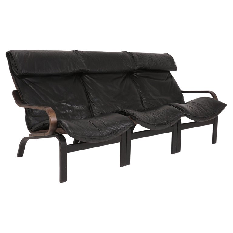 1980s Noboru Nakamura for IKEA Poem Leather Sofa For Sale at 1stDibs