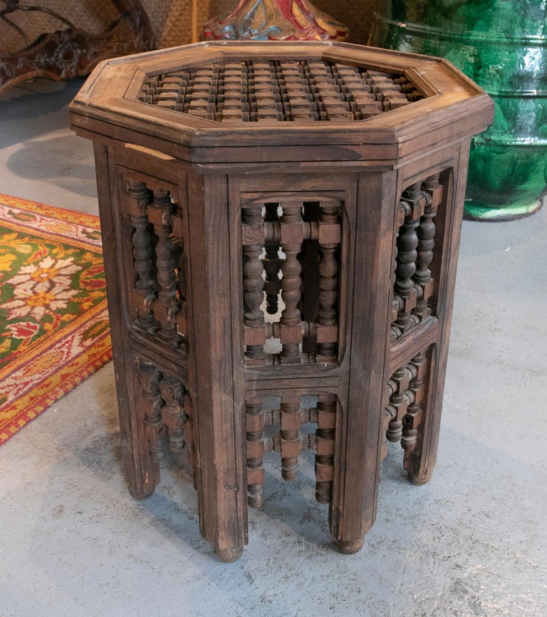 1980s Oriental Style Wooden Handmade Table For Sale at 1stDibs
