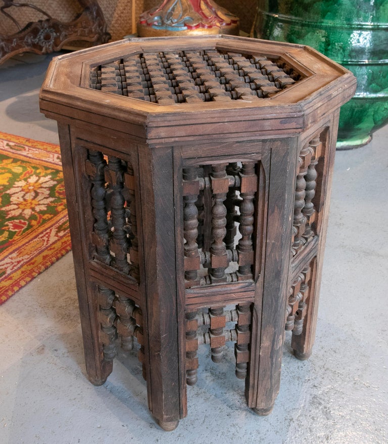 1980s Oriental Style Wooden Handmade Table For Sale at 1stDibs