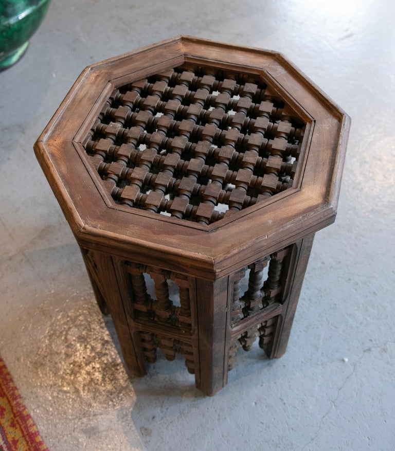 1980s Oriental Style Wooden Handmade Table For Sale at 1stDibs