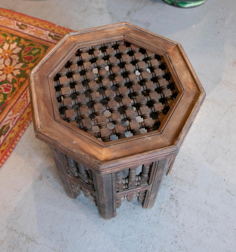 1980s Oriental Style Wooden Handmade Table For Sale at 1stDibs