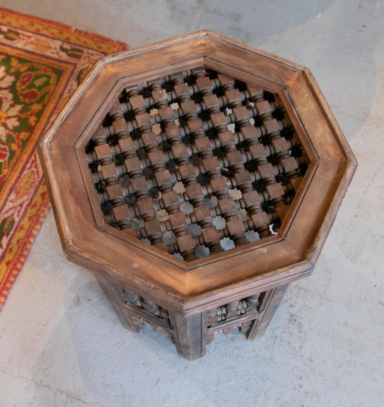 1980s Oriental Style Wooden Handmade Table For Sale at 1stDibs
