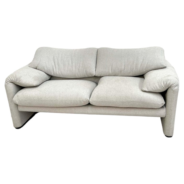 1980's Original Fabric Maralunga Sofa at 1stDibs