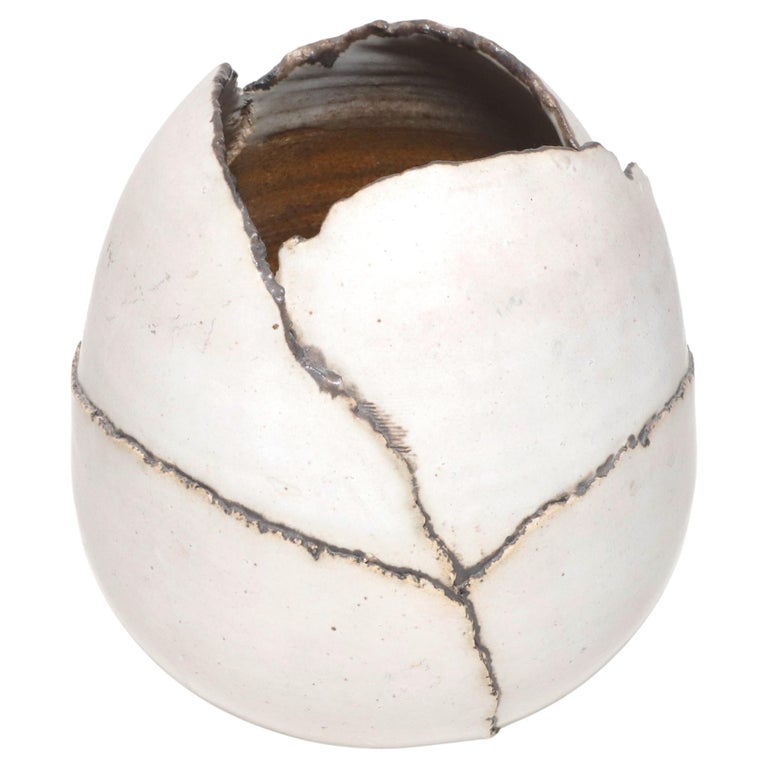 1980's Ovoid Ceramic Vase Signed "Lydia" For Sale at 1stDibs