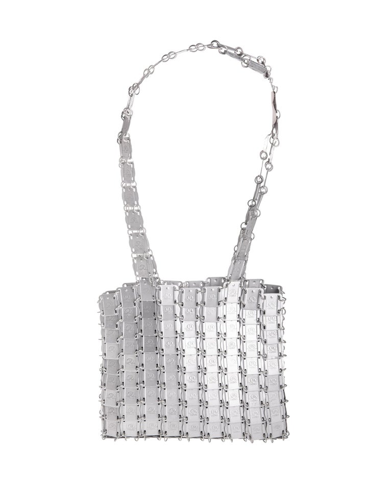 1980's Paco Rabanne Silver Chainmail Bag For Sale at 1stDibs