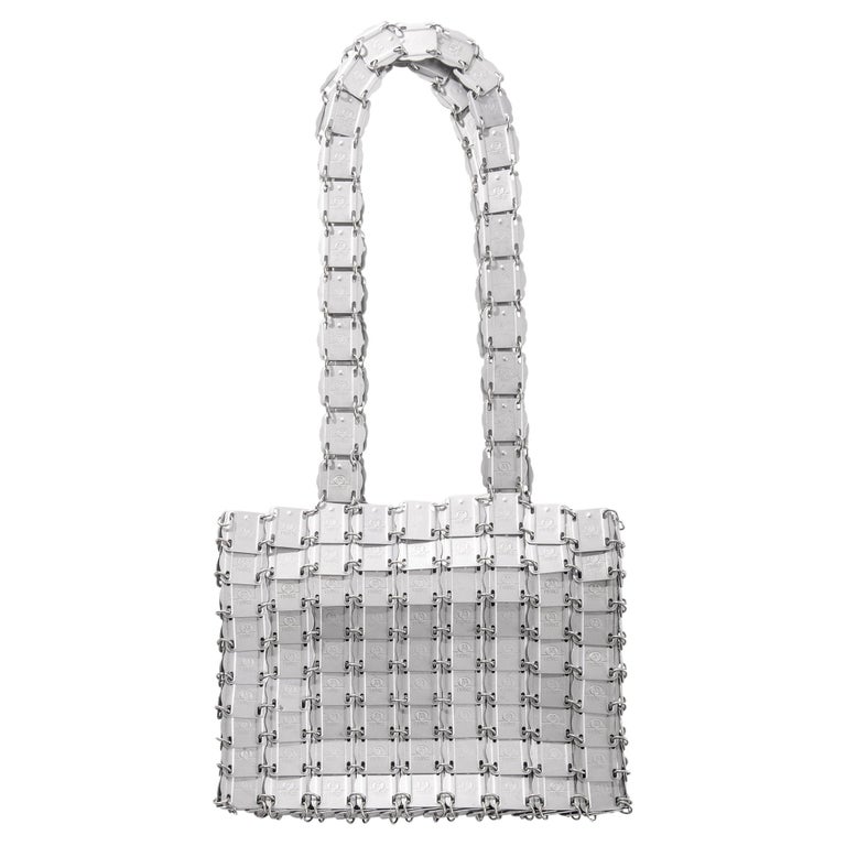 1980's Paco Rabanne Silver Chainmail Bag For Sale at 1stDibs